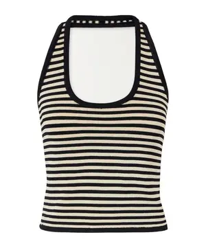 CALLE DEL MAR Calle Del Mar Striped Halterneck Knitted Top