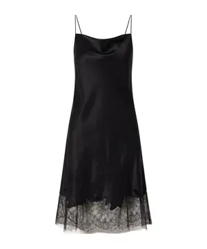 Carine Gilson Lace-trimmed Silk-satin Midi Dress - No