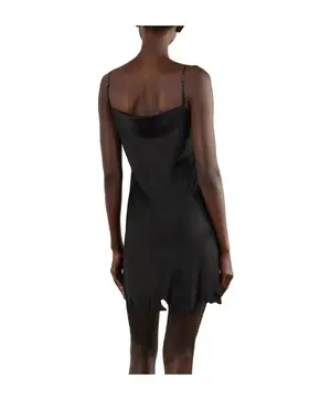 Carine Gilson Lace-trimmed Silk-satin Midi Dress