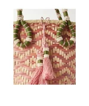 Johanna Ortiz Raffia Mini Bucket Bag