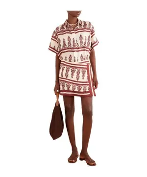 Johanna Ortiz Roots Pattern Mini Skirt