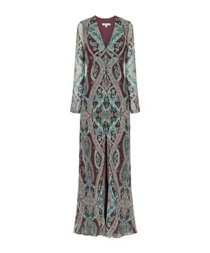 Veronica Beard Daciana Printed Silk-georgette Maxi-dress - Gray