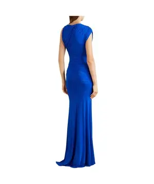 Alex Perry Asymmetric Gathered Stretch-jersey Gown