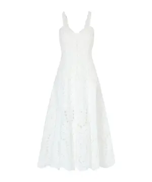 Charo Ruiz Ibiza Solace Broderie Anglaise Cotton-blend Midi Dress - No