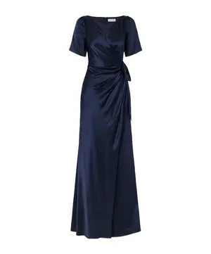 Saloni Silk-satin Gown - Black