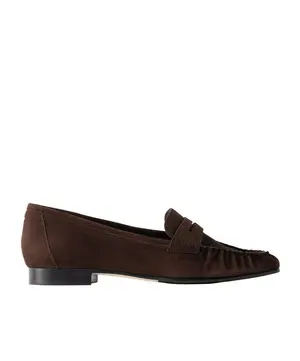AeydĒ Suede Penny Loafers - Black
