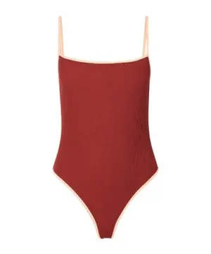 Johanna Ortiz Ribbed Recycled Swimsuit - Red
