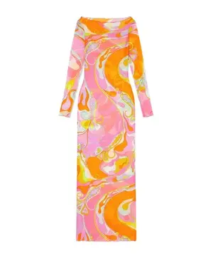 Emilio Pucci Printed Tulle Maxi Dress - Pink