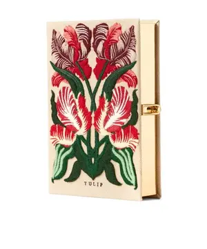OLYMPIA LE-TAN Tulip Embroidered Canvas Clutch - No