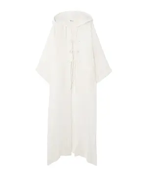 Lisa Marie Fernandez Hooded Crinkled Linen-blend Gauze Kaftan No