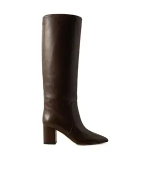 Paris Texas Solid Color Leather Knee Boots - No