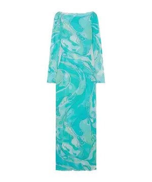 Emilio Pucci Long Sleeve Maxi Column Dress - No