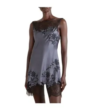Carine Gilson Lace-embroidered Silk-satin Mini Dress