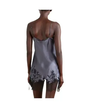 Carine Gilson Lace-embroidered Silk-satin Mini Dress