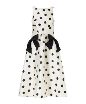 Rebecca Vallance Bow-detailed Polka-dot Satin-twill Midi Dress - No