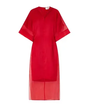 Brandon Maxwell Silk-organza Midi Dress - No