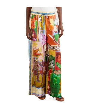 ALEMAIS Mlak Graphic-print Palazzo Pants