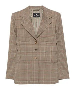 Etro Check-pattern Blazer - Nude