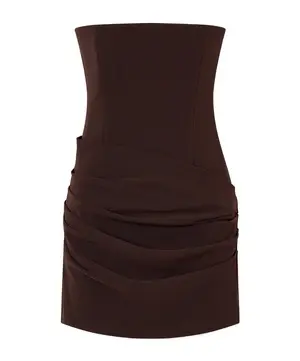 Alex Perry Strapless Draped Crepe Mini Dress - No
