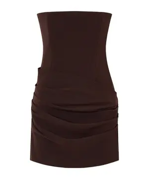 Alex Perry Strapless Draped Crepe Mini Dress - No