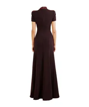 Jenny Packham Mesa Embellished Crepe Gown
