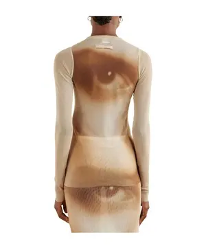 JEAN PAUL GAULTIER Printed Mesh Blouse