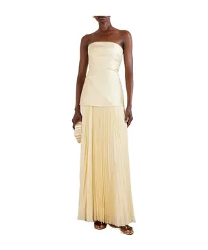 Solace Steapless Twill And Chiffon Gown