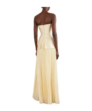 Solace Steapless Twill And Chiffon Gown