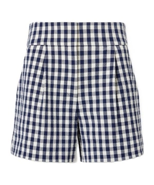 Veronica Beard High-waisted Plaid Shorts - Gray