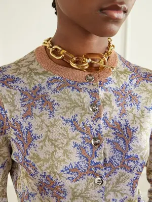 Rabanne Gold Resin Mixed Chain Necklace