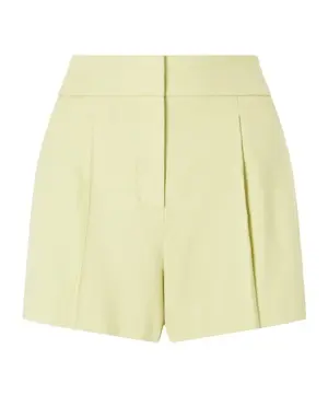Veronica Beard Pleated Linen-blend Twill Shorts - No