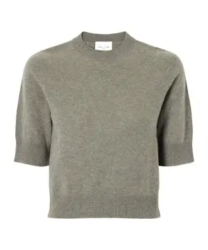 Le Kasha Greygreen Cropped Knit Top - Gray
