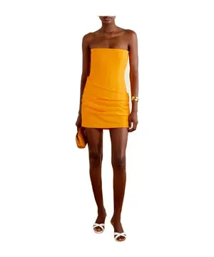 Alex Perry Strapless Draped Crepe Mini Dress