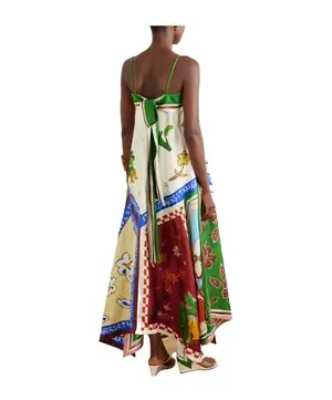 ALEMAIS Silk-twill Midi Dress