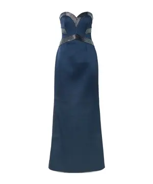 Rebecca Vallance Strapless Bead-embellished Satin Gown - No