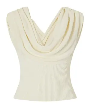 KALLMEYER Meeka Cowl-neck Cotton-blend Ribbed Top - No