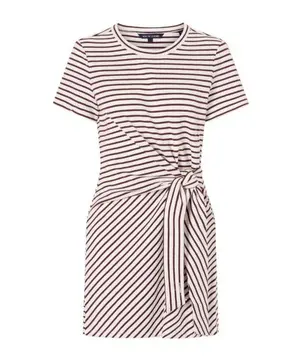 Veronica Beard Striped Knotted Jersey Mini Dress - No