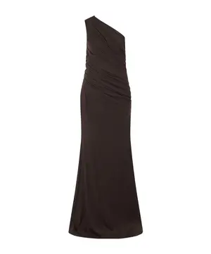 Alex Perry One-shoulder Gathered Jersey Gown - No