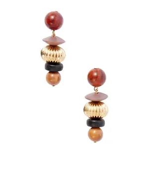 JENNIFER BEHR Woodbead Long Earrings