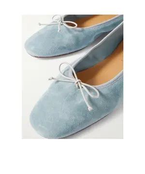 AeydĒ Bow-detailed Suede Ballet Flats - No