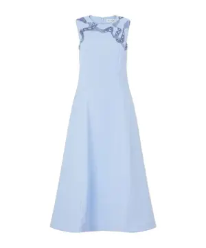 Rebecca Vallance Embellished Cady Midi Dress - Blue