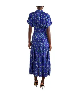 Saloni Floral-printed Chiffon Midi Dress