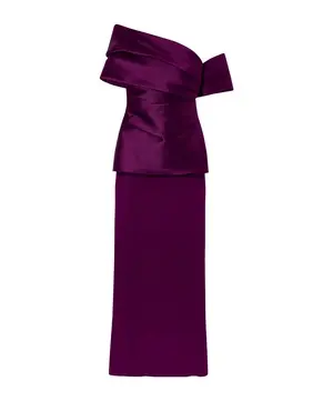 Solace Lucine Off-the-shoulder Satin-twill Gown