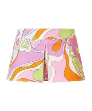 Emilio Pucci Printed Cotton-terry Shorts - Pink