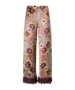 ALEMAIS Printed Satin Wide-leg Pants - Multicolor