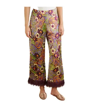 ALEMAIS Printed Satin Wide-leg Pants