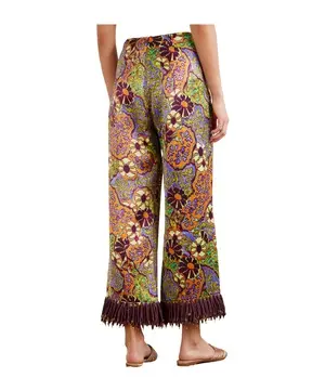 ALEMAIS Printed Satin Wide-leg Pants