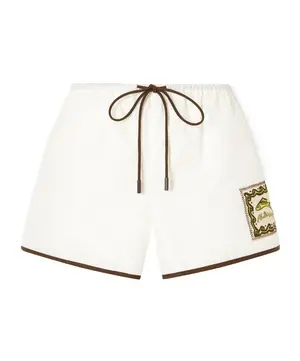 ALEMAIS Alemais Embroidered Cotton-Poplin Shorts No