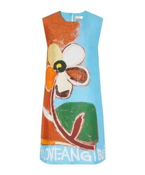ALEMAIS Embellished Printed Linen-blend Mini Dress - Multicolor