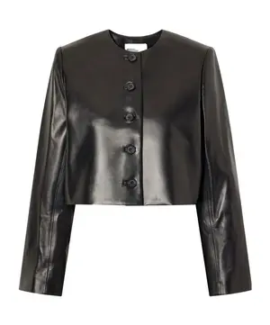 Brandon Maxwell Ryder Leather Jacket - Black